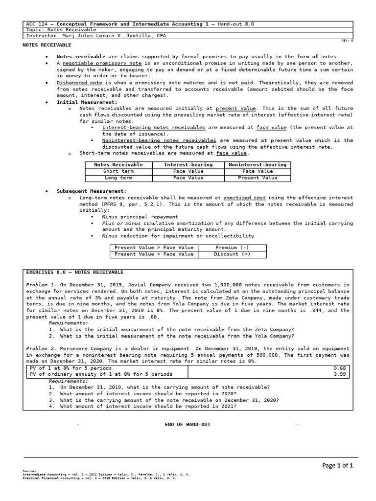Notes Receivable Accounting Guide | PDF | Present Value | Promissory Note