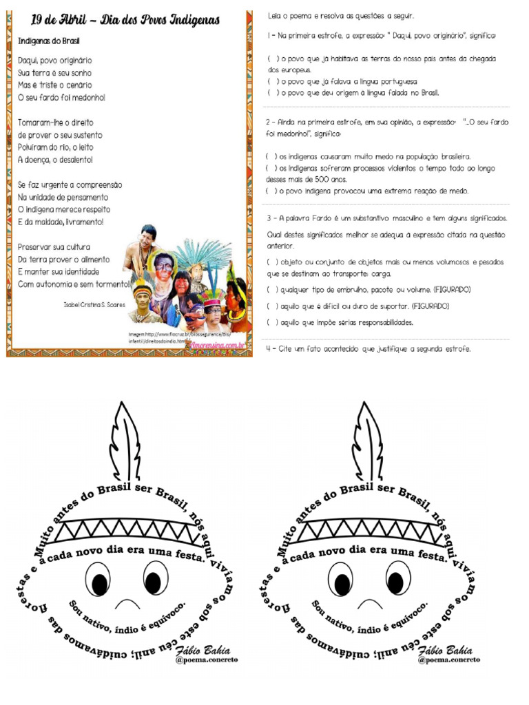 POEMA DIA DOS POVOS INDÍGENAS E POEMAS CONCRETOS | PDF