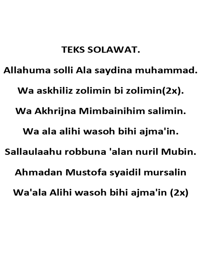 Teks Solawat | PDF