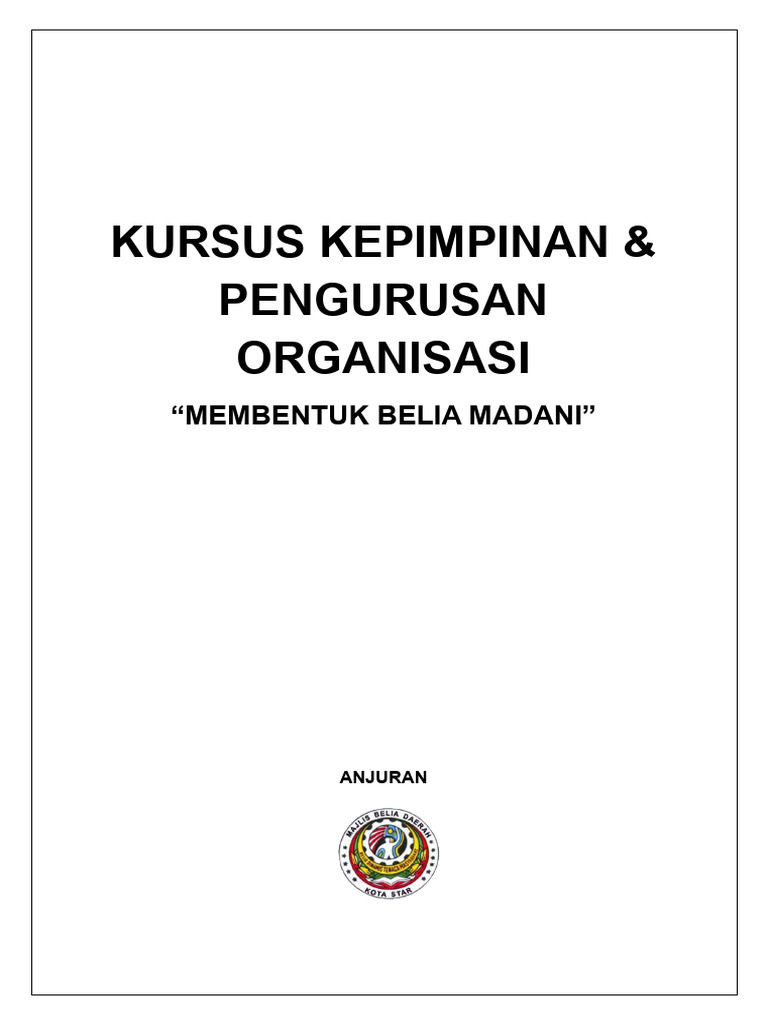 Kursus Kepimpinan Dan Pengurusan Organisasi MBDKS | PDF