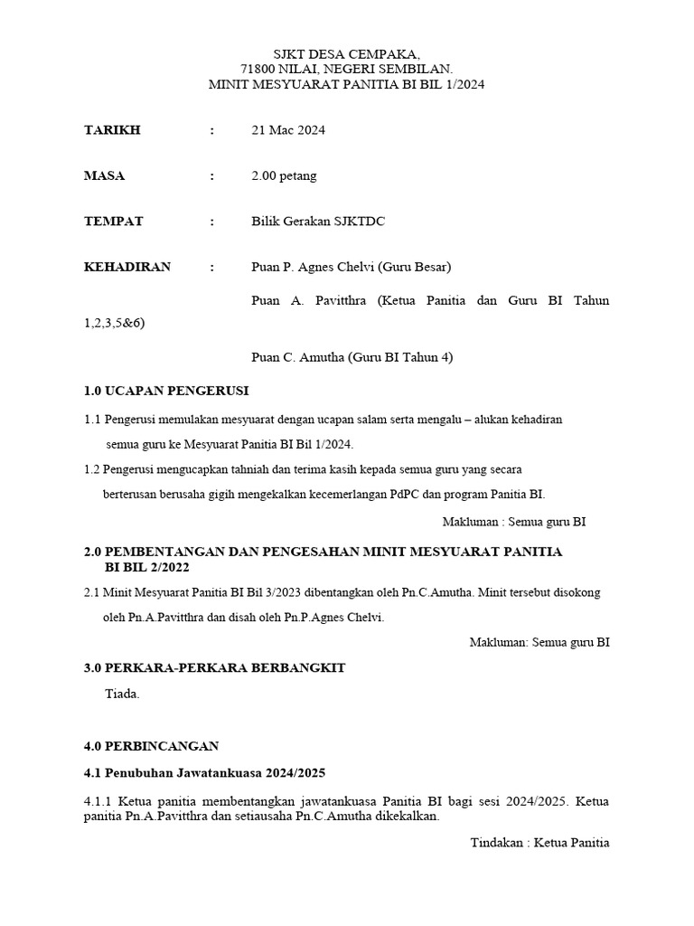 Minit BI 1 2024 | PDF