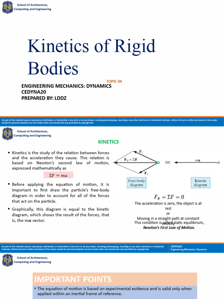 CEDYNA20 - Topic 04 - Kinetics of Rigid Bodies (1) | Download Free PDF ...