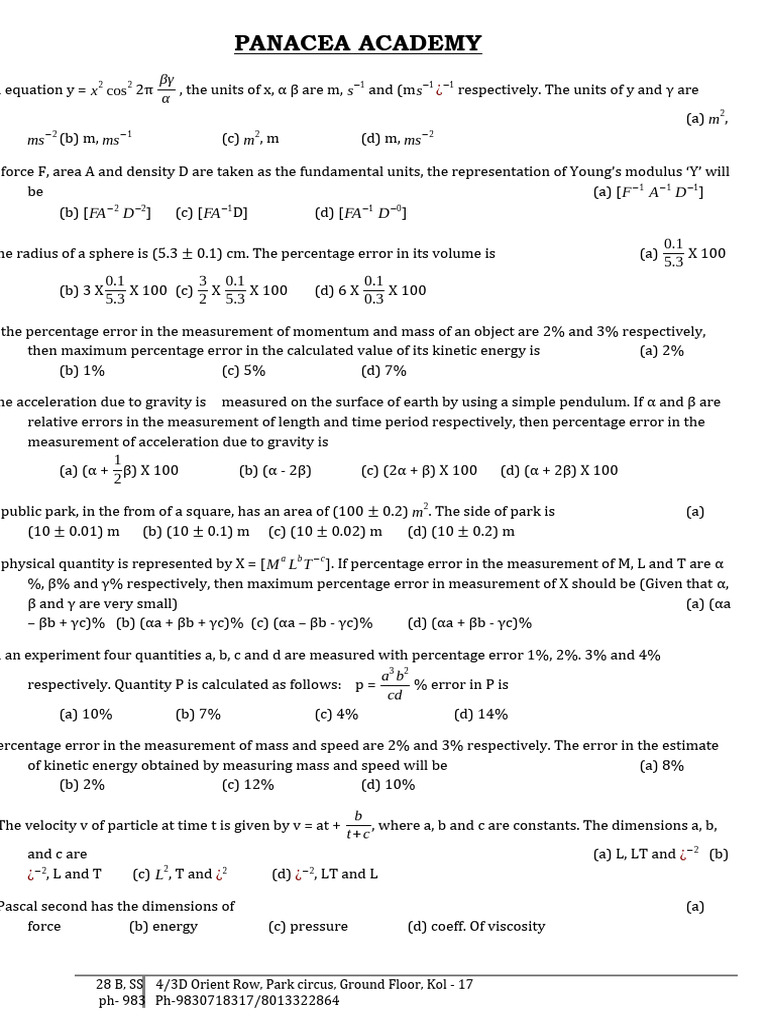 Units, Dimensions & Measurements | PDF | Mass | Force