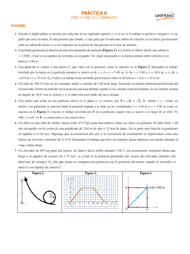 Fis I Prac6 | PDF | Movimiento (física) | Física Aplicada e Interdisciplinaria