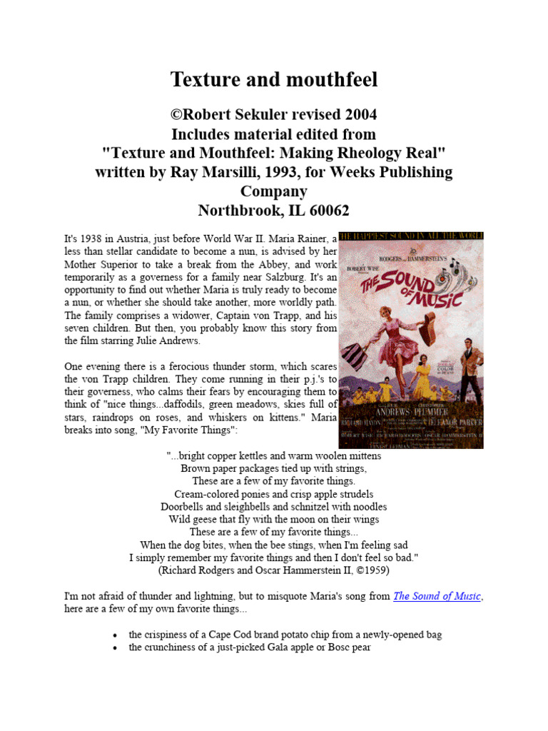 3 Texture and mouthfeel | PDF | Rheology | Taste