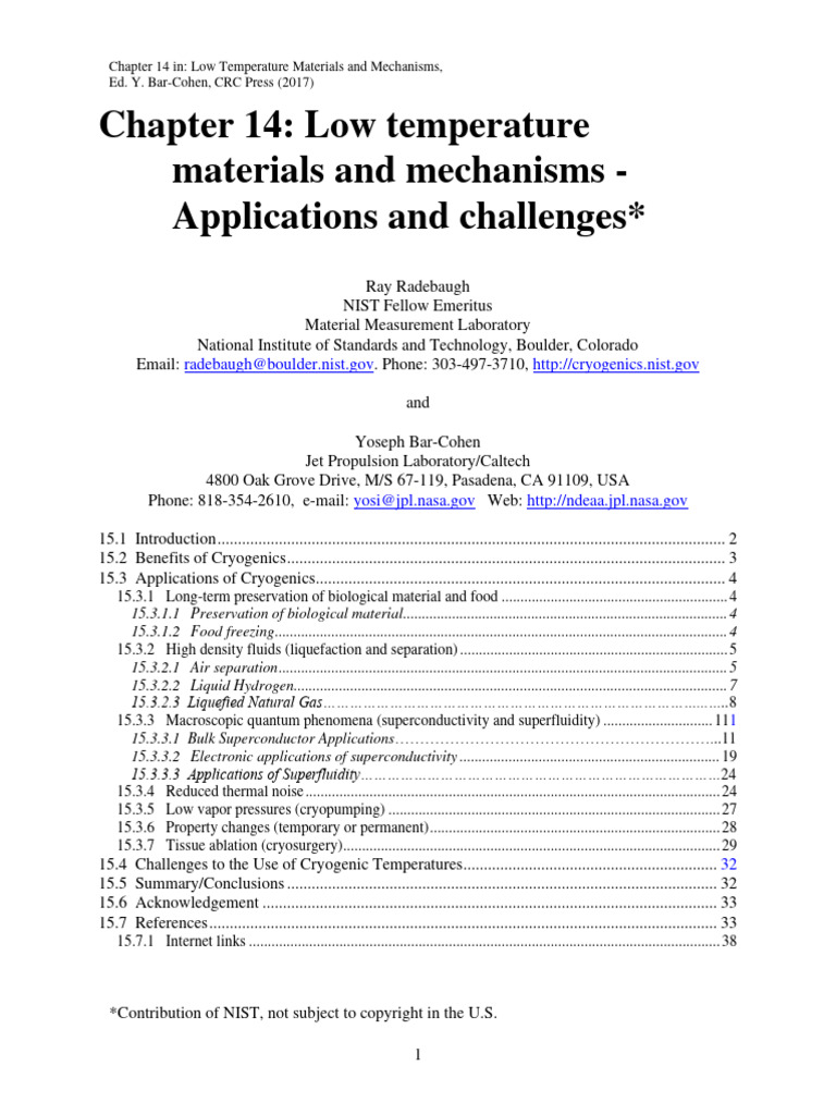 2017-Low Temperature Applications and Challenges | PDF | Large Hadron ...