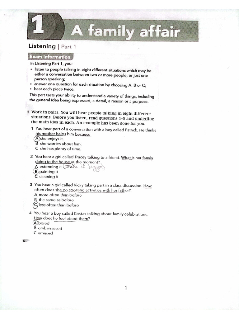 UNIT 1 A FAMILY AFFAIR | PDF