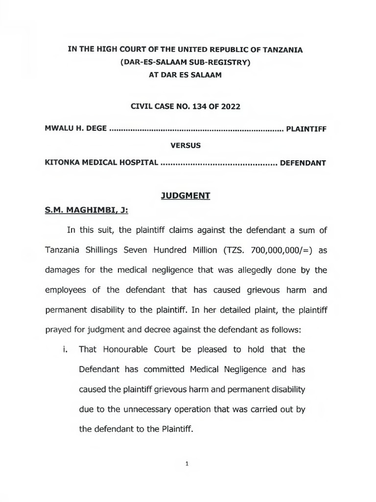 Medical Negligence Court Case | PDF | Negligence | Lawsuit