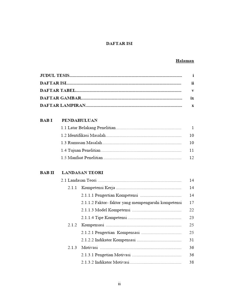 Daftar Isi Proposal Penelitian | PDF