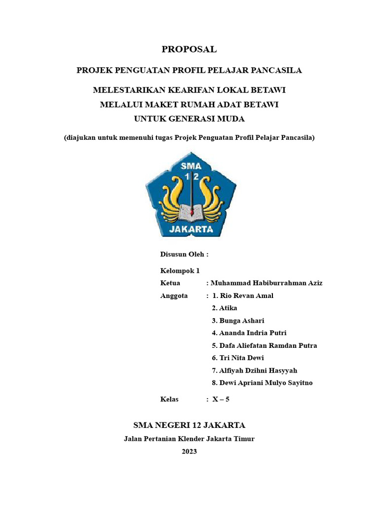 Proposal p5 Kel 1 - X 5 | PDF