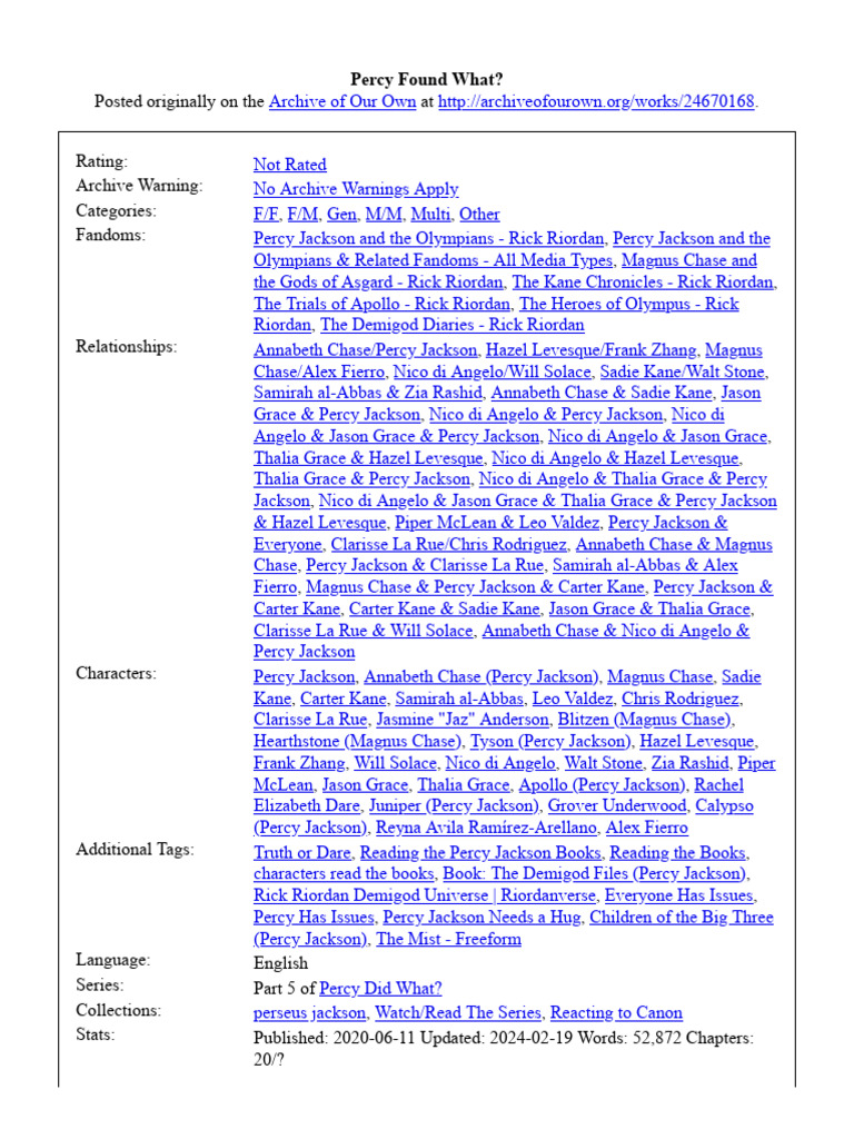 Percy Found What | PDF | Rick Riordan