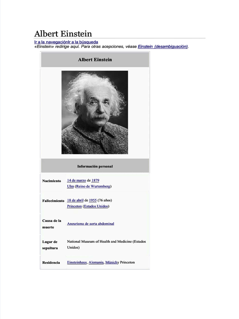 Biografia de Albert Einstein | PDF | Albert Einstein