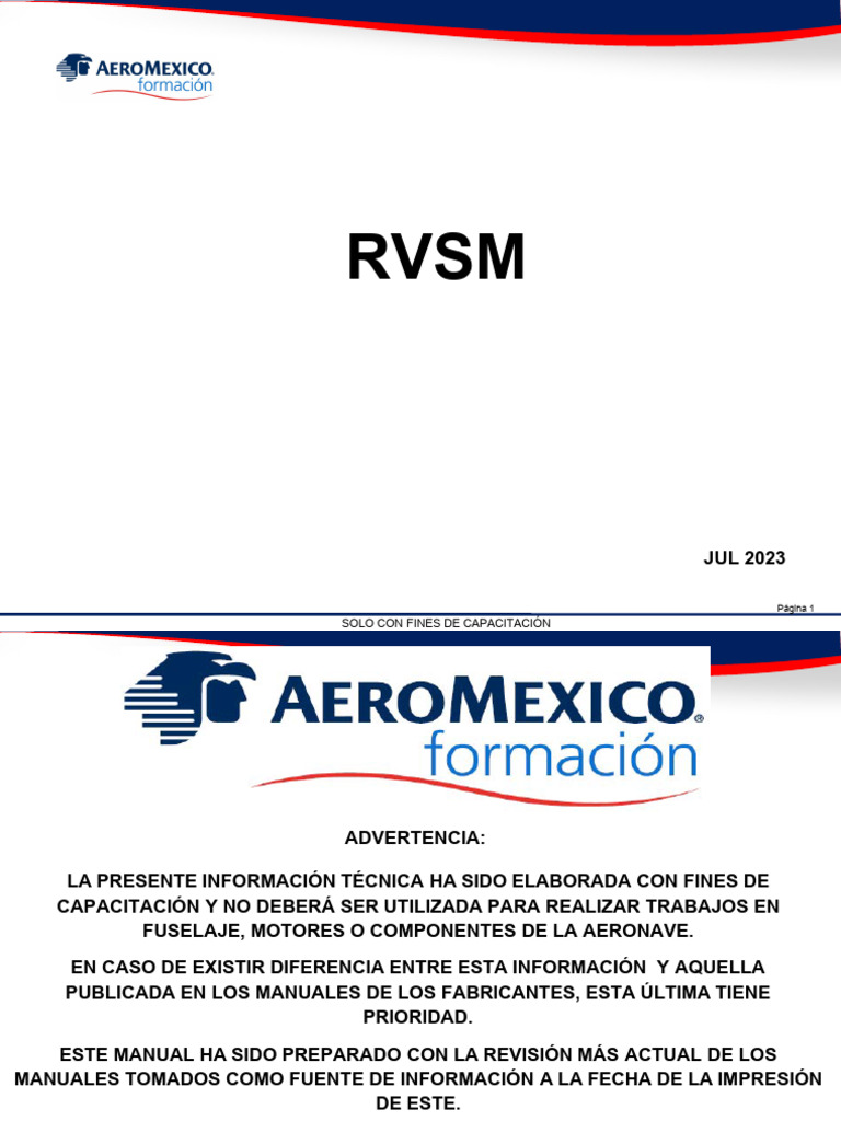 MANUAL RVSM JUL 2023 | PDF | Control de tráfico aéreo | Altímetro