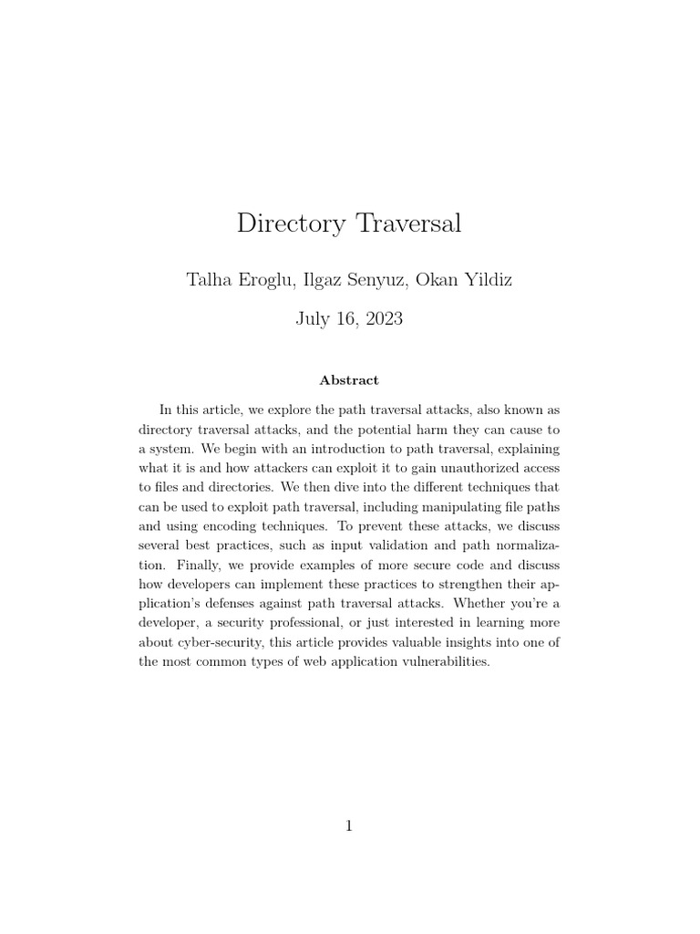 Attack Directory Traversal | PDF | Security | Computer Security Attack Directory Traversal | PDF | Security | Computer Security