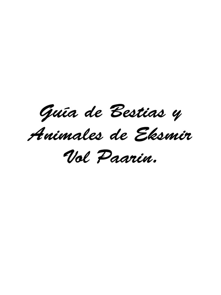 Guía de Bestias y Animales de Eksmir Vol Paarin 0.2 | PDF | Pescado | Piel