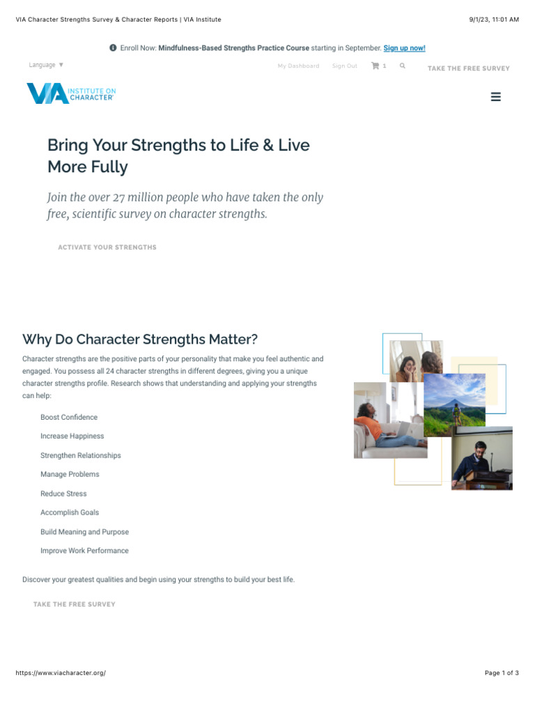 VIA Character Strengths Survey & Character Reports - VIA Institute ...