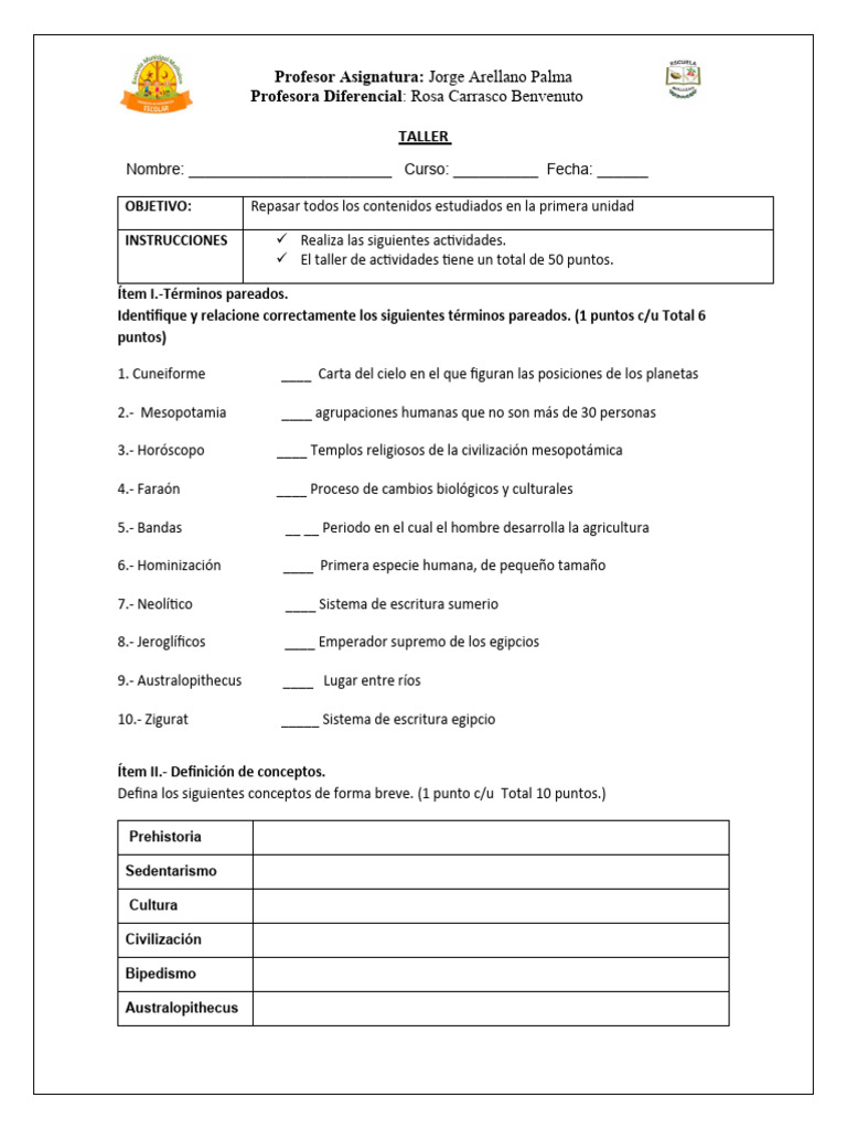 TALLER Evaluado | PDF | Mesopotamia | Antiguo Egipto TALLER Evaluado | PDF | Mesopotamia | Antiguo Egipto
