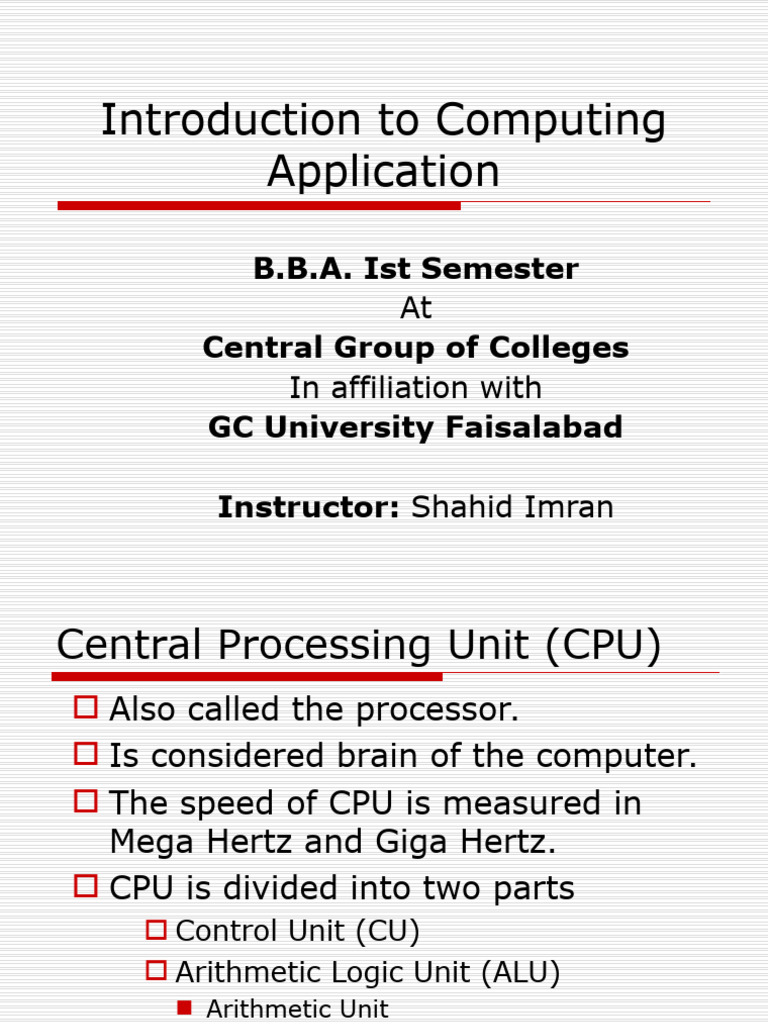 Lecture 5 | PDF | Random Access Memory | Central Processing Unit