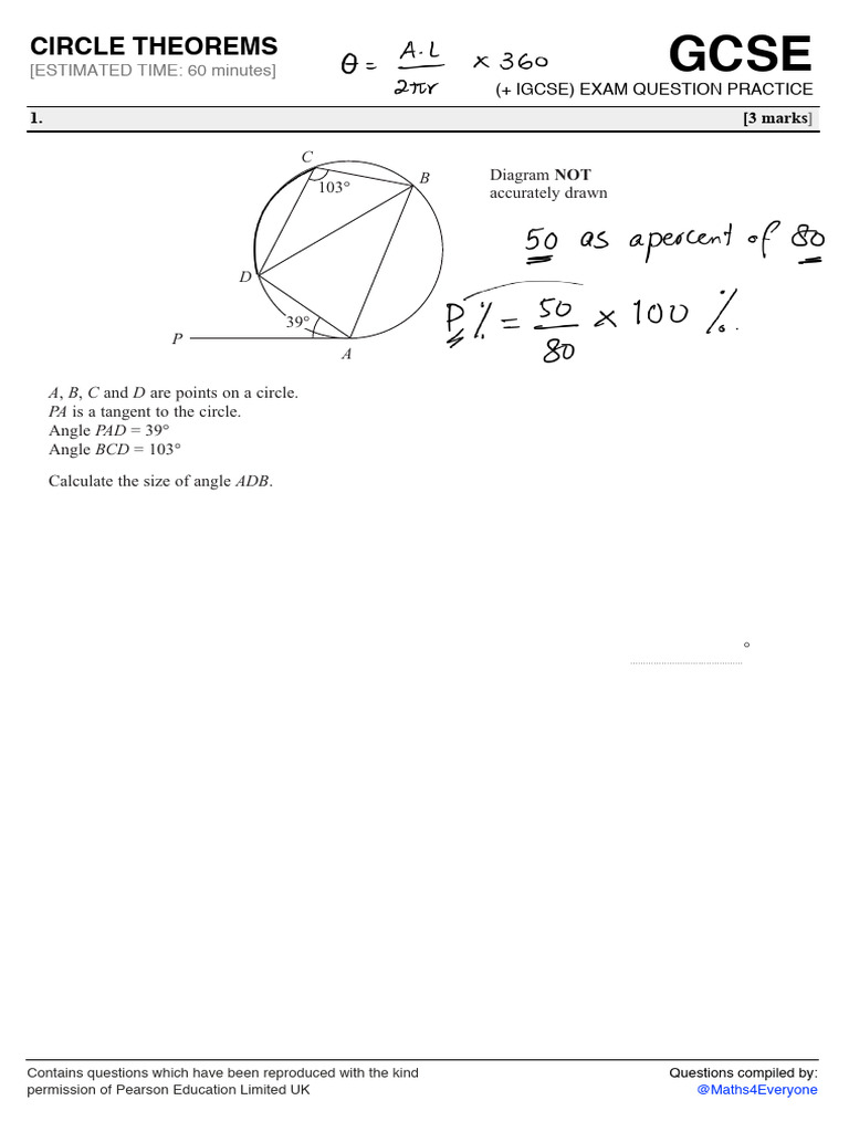 circle-theorems | Download Free PDF | Euclidean Geometry | Elementary Mathematics