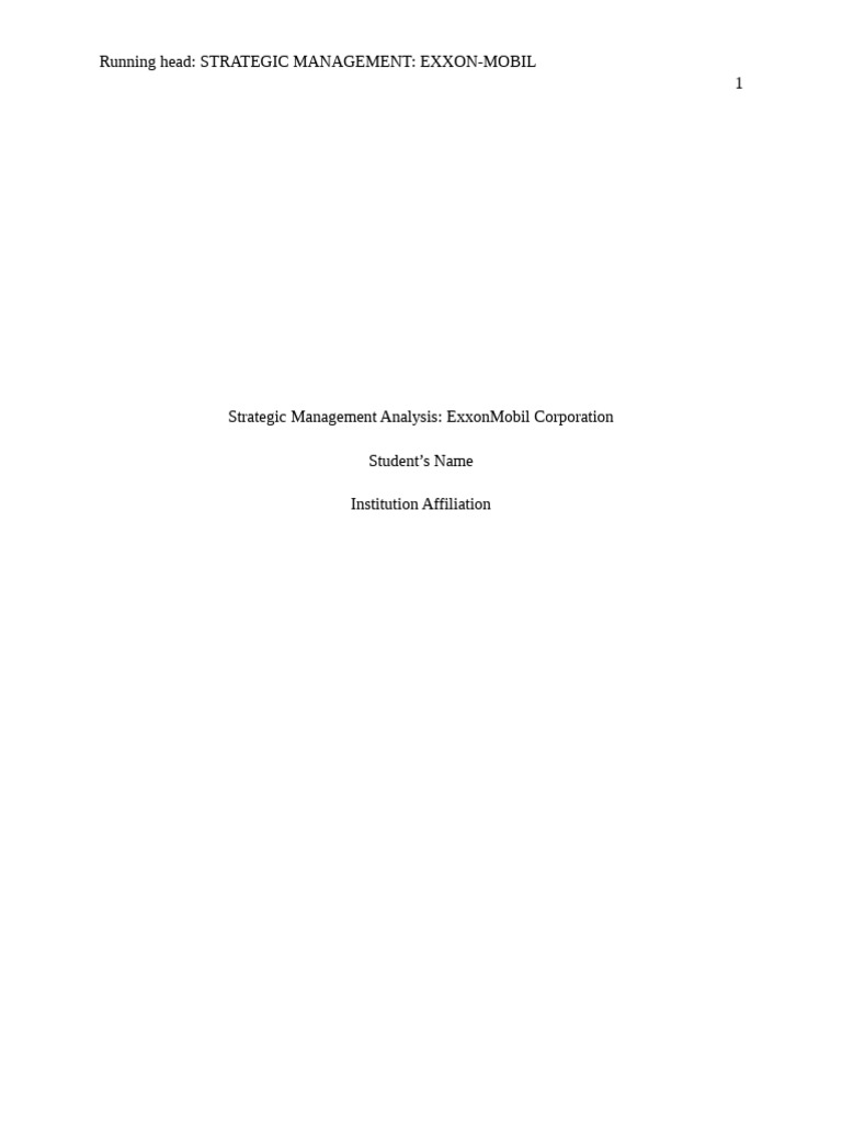 ExxonMobil Strategic Overview & Structure | PDF | Exxon Mobil ...