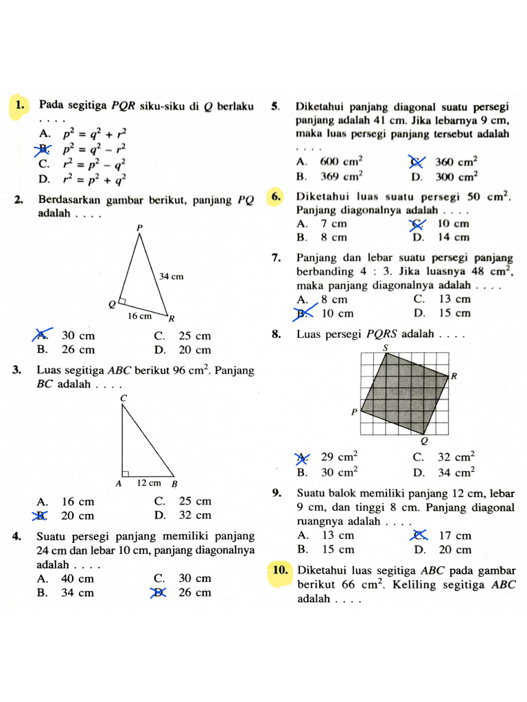 Latihan Pythagoras | PDF