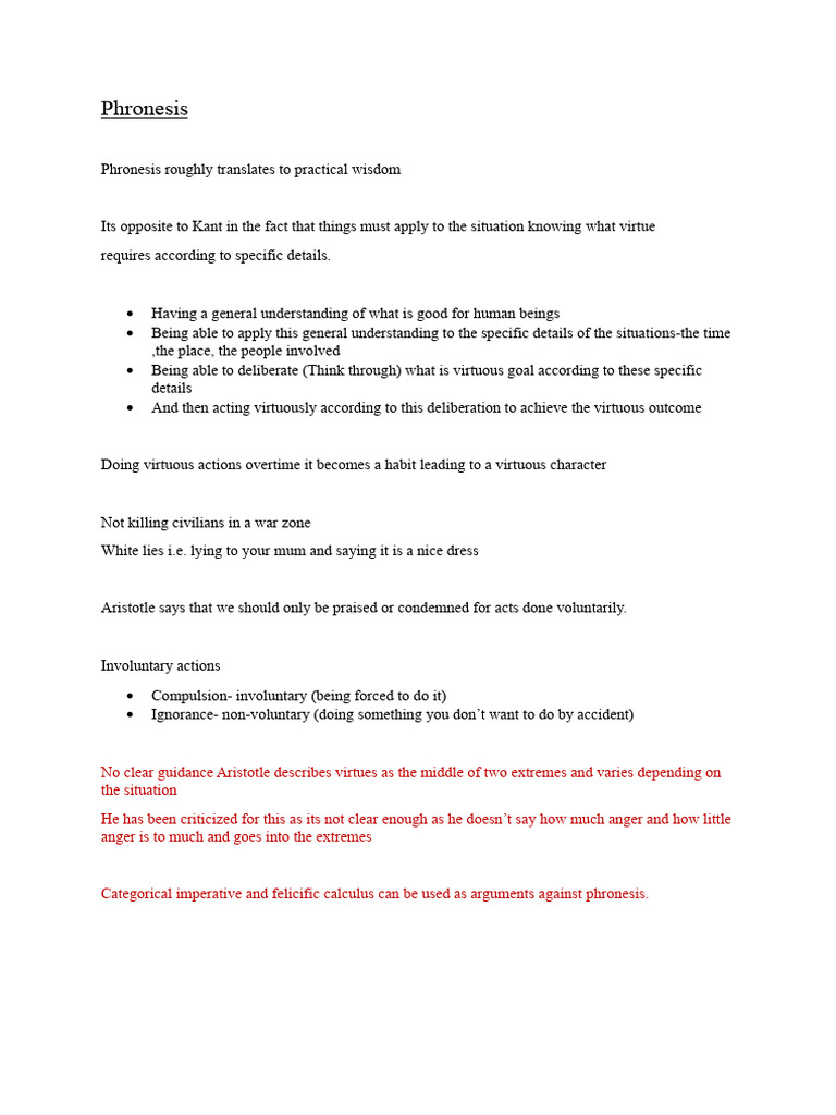 Aristotle Phronesis | PDF | Virtue | Applied Philosophy