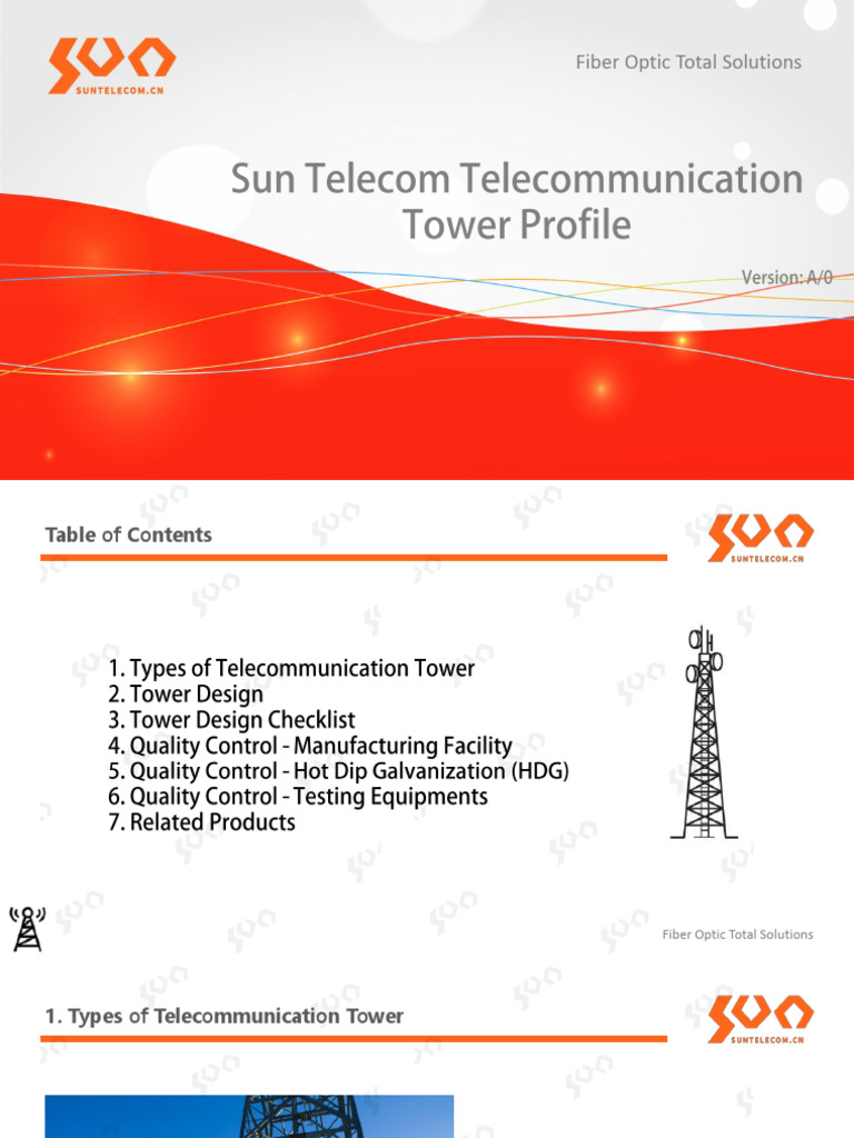 Sun Telecom Telecommunication Tower Profile | PDF | Telecommunications ...
