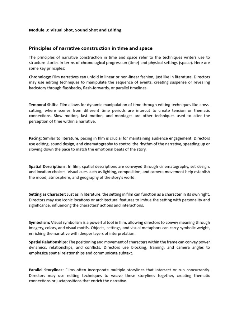 Module 3 | PDF | Narrative | Cinematography