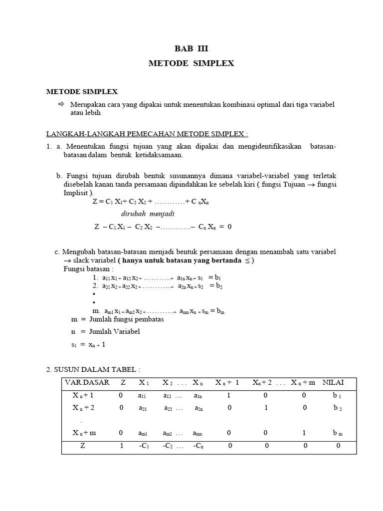 Bab Iii - LP Metode Simplex | PDF