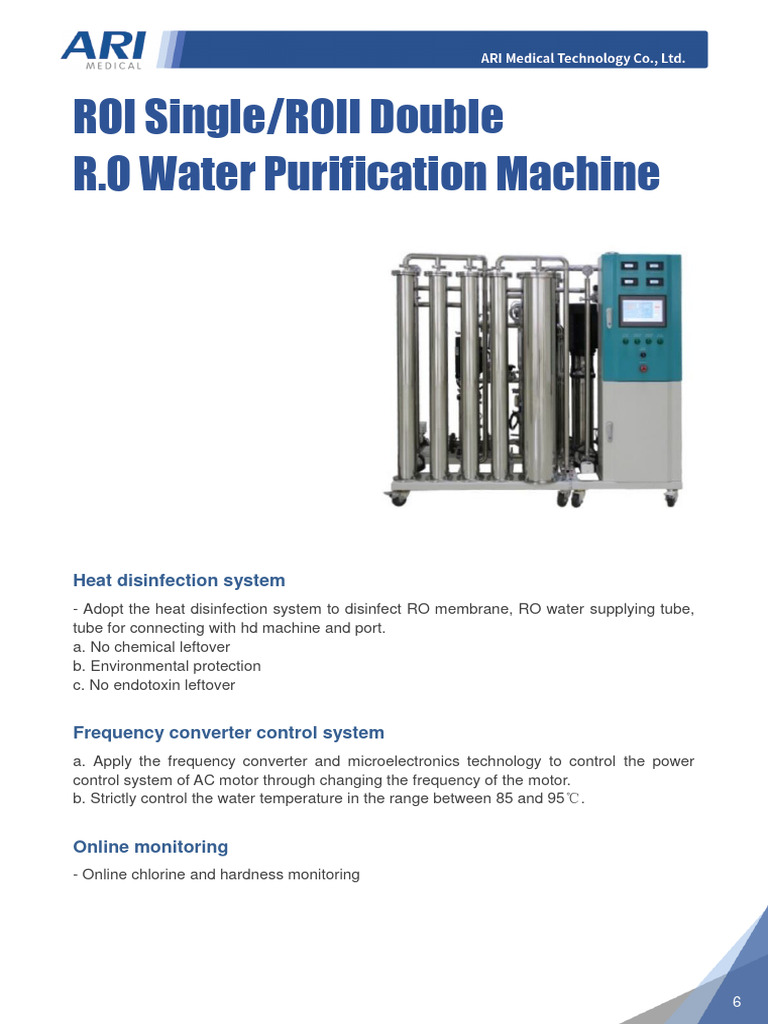 ROI Single ROII Double R.O Water Purification Machine | PDF | Water ...