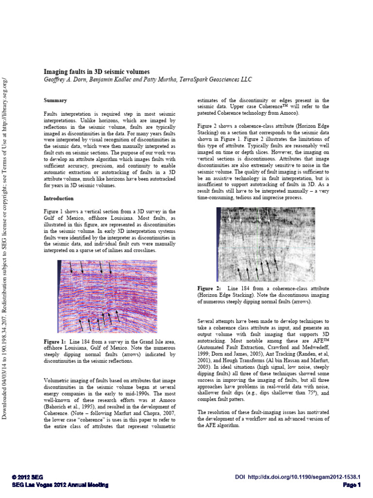 Fault Interpretation In 3d Seismic Imaging Download Free Pdf