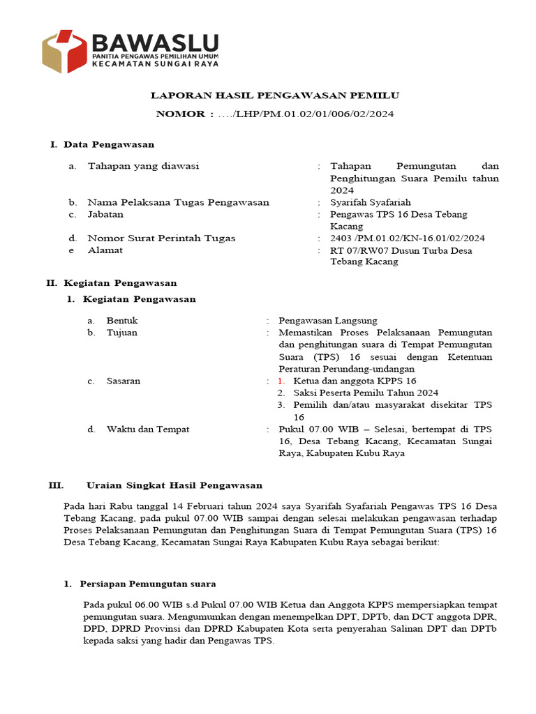 2 FORM A Pemungutan Dan Perhitungan Suara | PDF