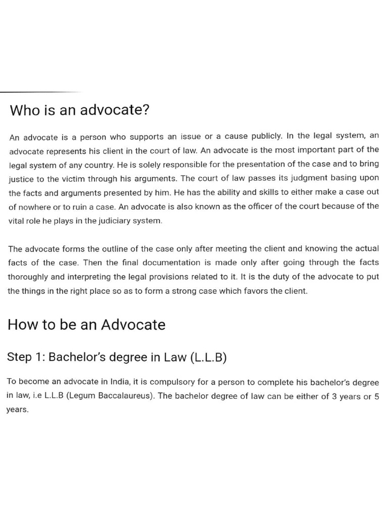 Person Admitted As An Advocate On A State Roll | PDF