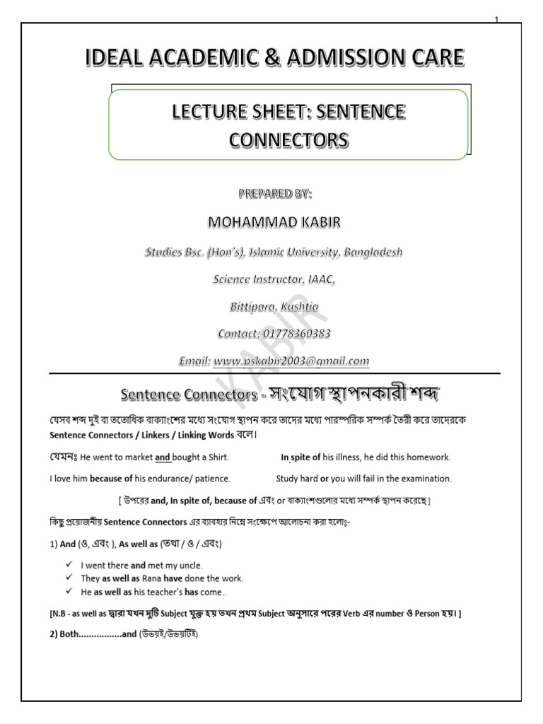 Connectors | Download Free PDF | Linguistics | Grammar