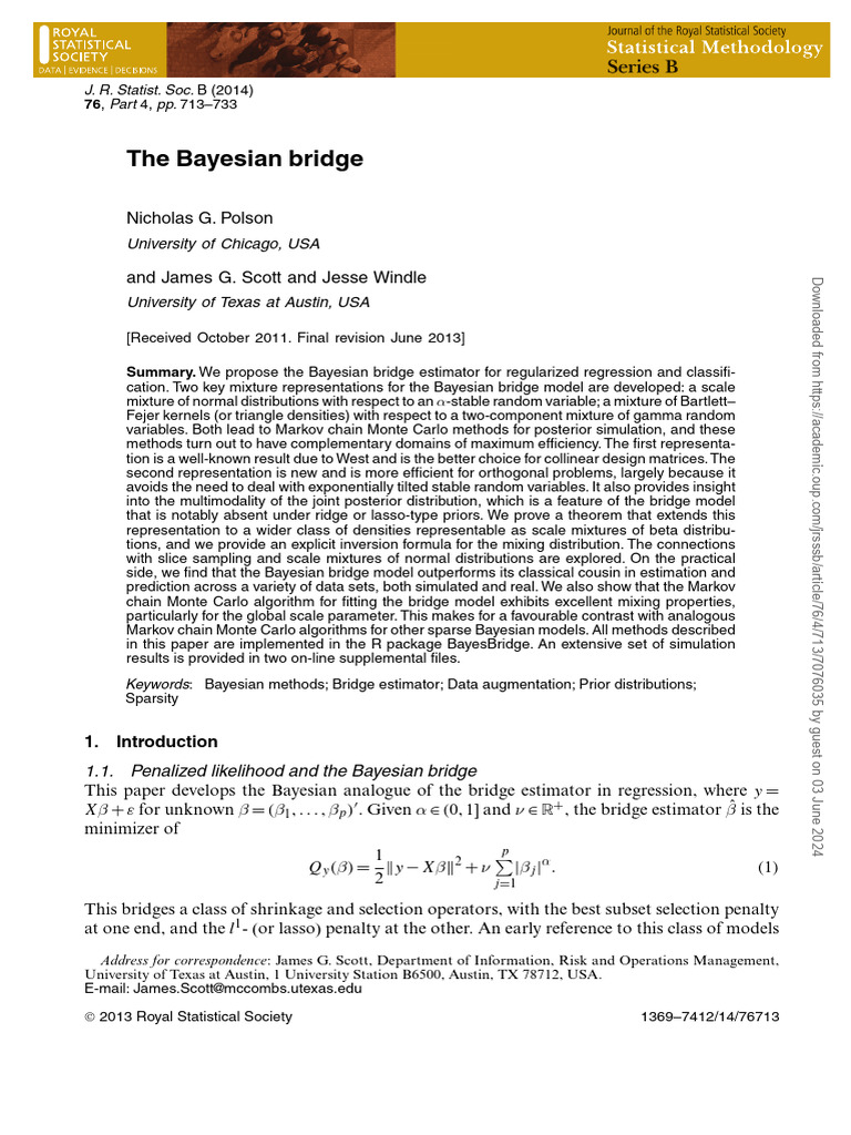Bridge | PDF | Bayesian Inference | Normal Distribution