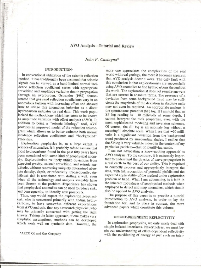 AVO Analysis - Tutorial and Review | PDF