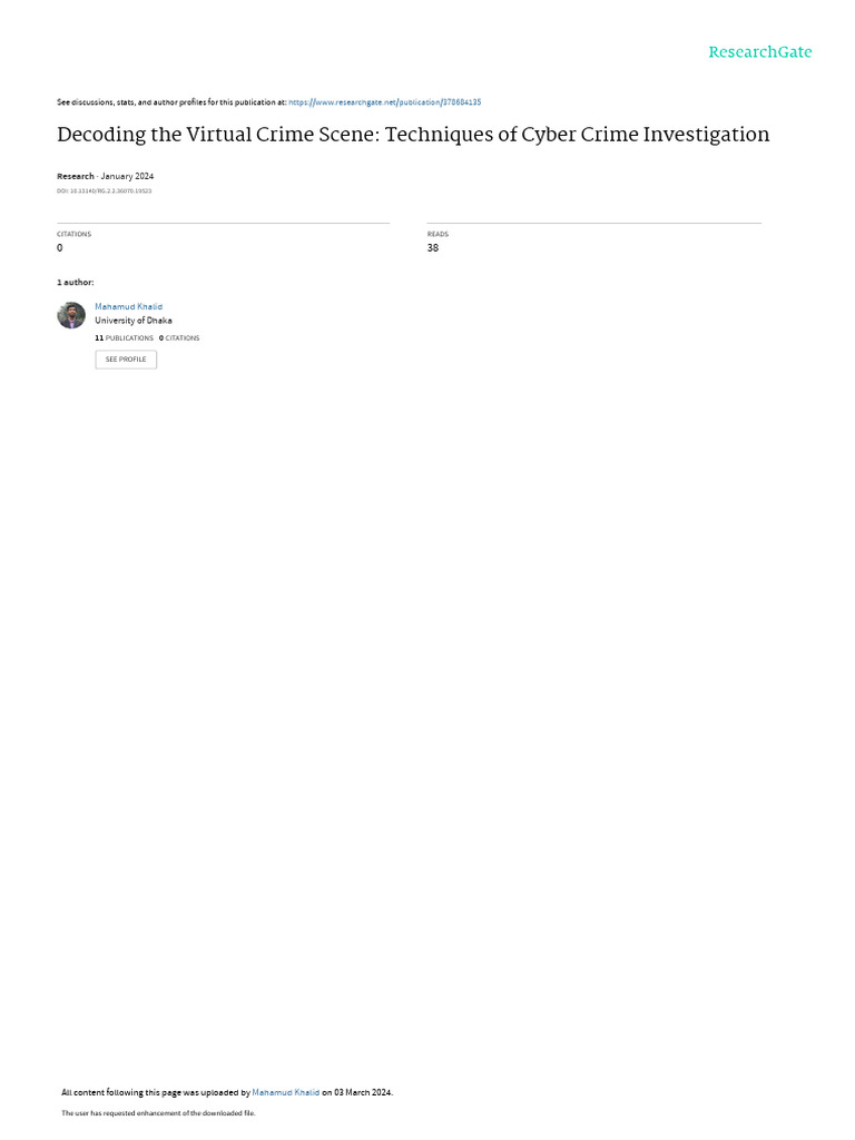 Decoding The Virtual Crime Scene: Techniques of Cyber Crime ...
