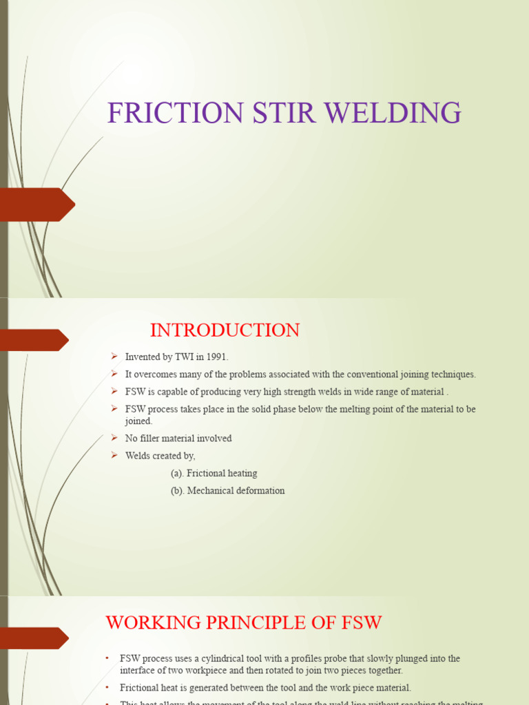 FRICTION STIR WELDING | PDF | Welding | Construction