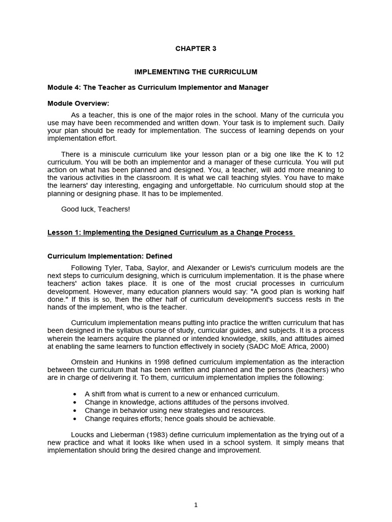 Chapter-3-Module-4 | PDF | Curriculum | Learning