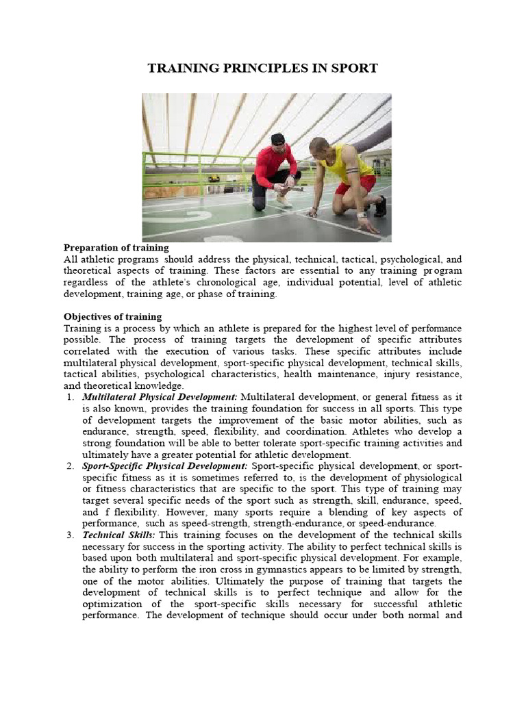 5 Training Principles in Sport | PDF | Physical Fitness | Psychology