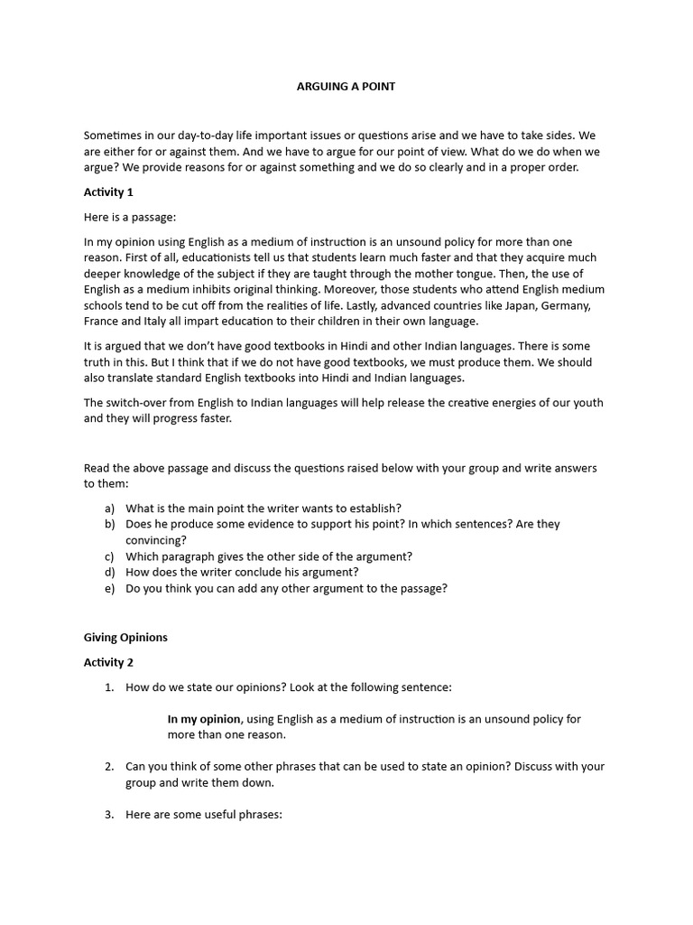 Arguing a point | PDF | English Language | Smoking