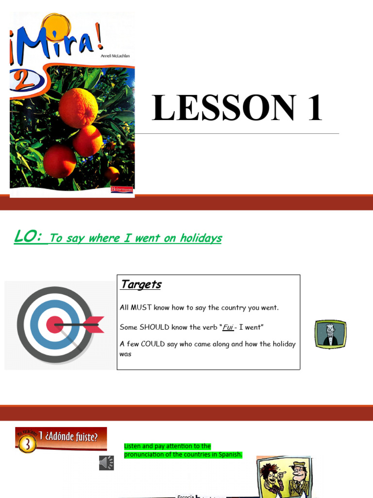 Spanish Week 1 Lesson 1 | PDF Spanish Week 1 Lesson 1 | PDF