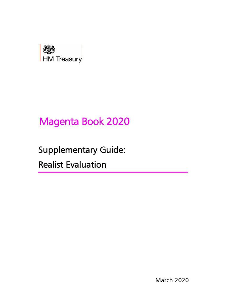 Magenta Book Supplementary Guide. Realist Evaluation | PDF | Evaluation ...