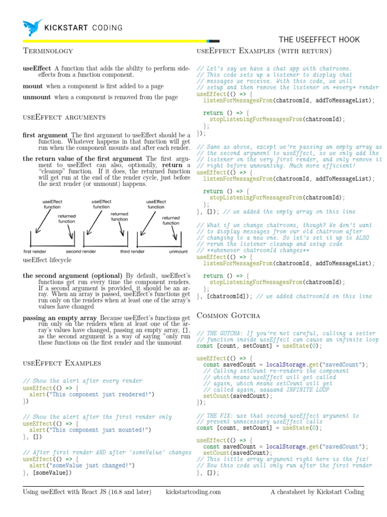 React Hooks Useeffect Pdf Computer Programming Software Engineering