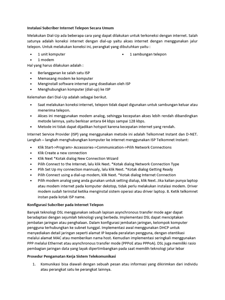 Instalasi DSL | PDF