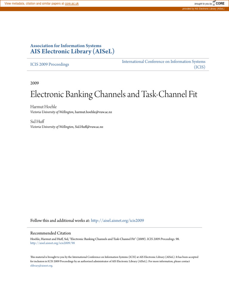 Electronic Banking Channels (Paper) | PDF | Survey Methodology | Banks