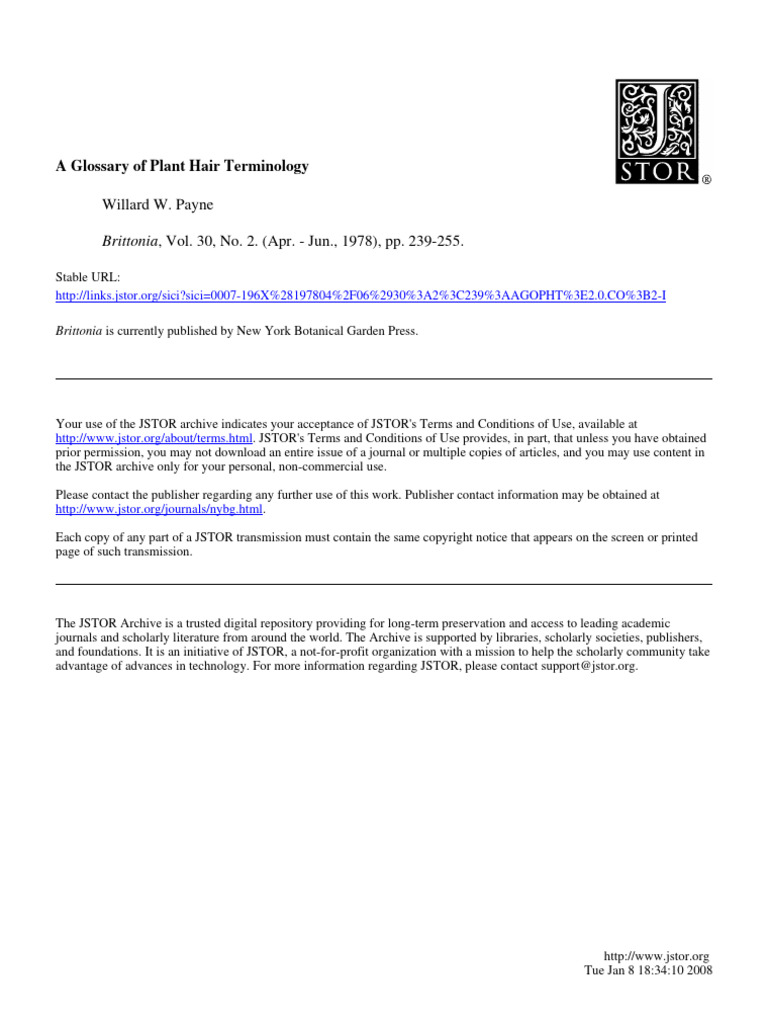 A Glossary of Plant Hair Terminology | PDF | Leaf | Plants