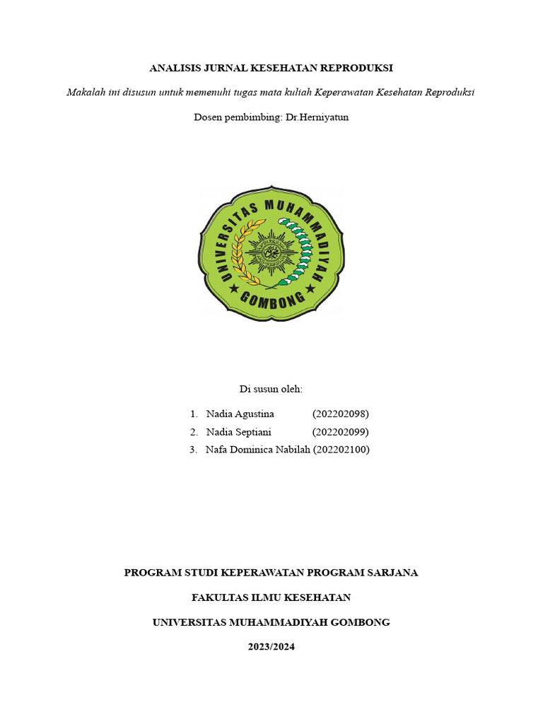 Analisis Kesehatan Reproduksi Remaja | PDF