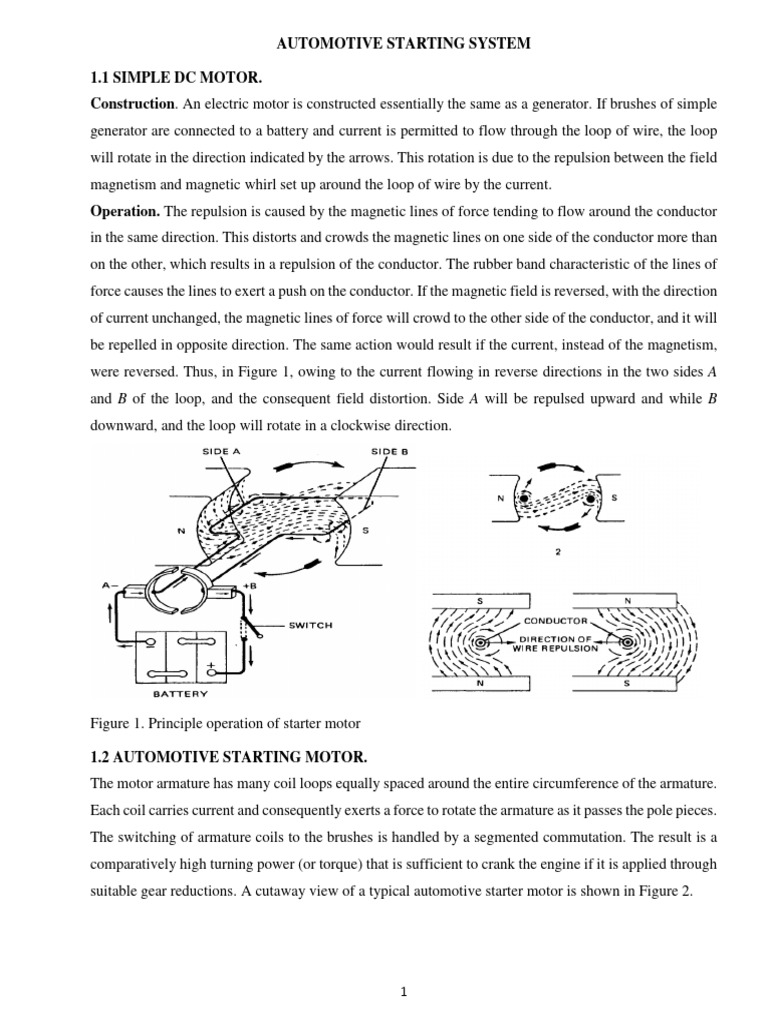Automotive Starting System | PDF | Electric Motor | Magnetic Field