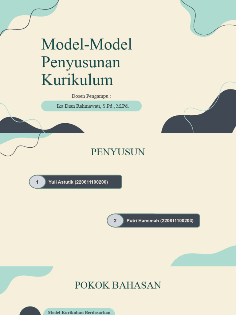 Model Kurikulum: Pengajaran dan Implementasi | PDF